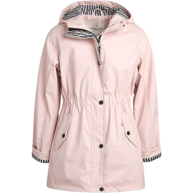 URBAN REPUBLIC Girls' Raincoat - Lightweight Waterproof Anorak Trench ...