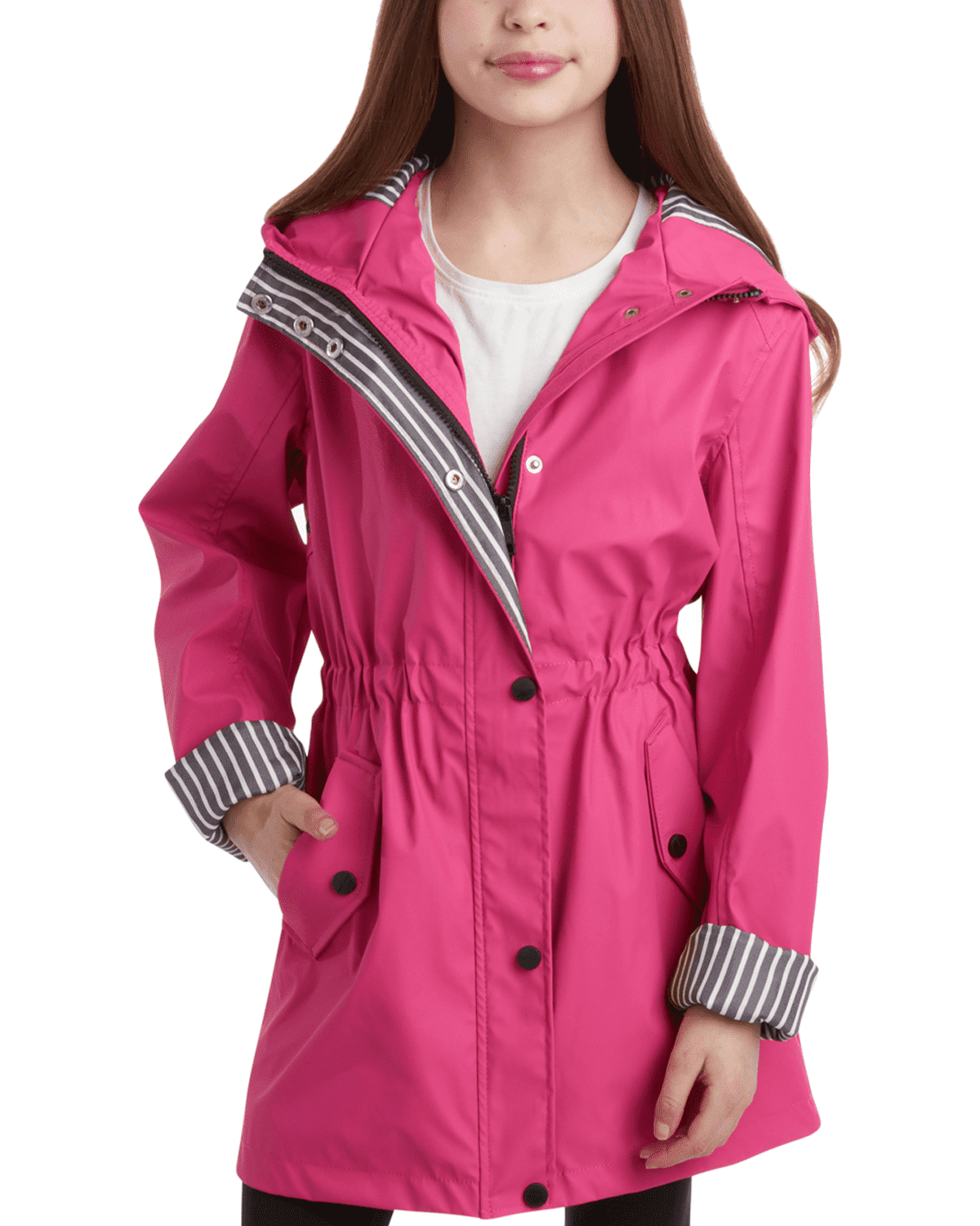 URBAN REPUBLIC Girls Rain Jacket Lightweight Slicker Shell Vinyl Anorak ...