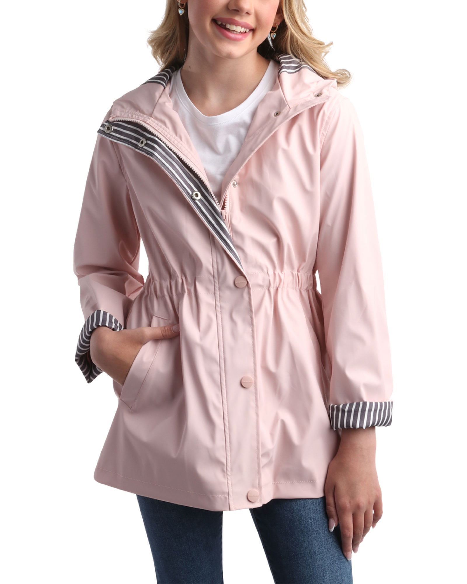 URBAN REPUBLIC Girls' Raincoat - Lightweight Waterproof Anorak Trench ...
