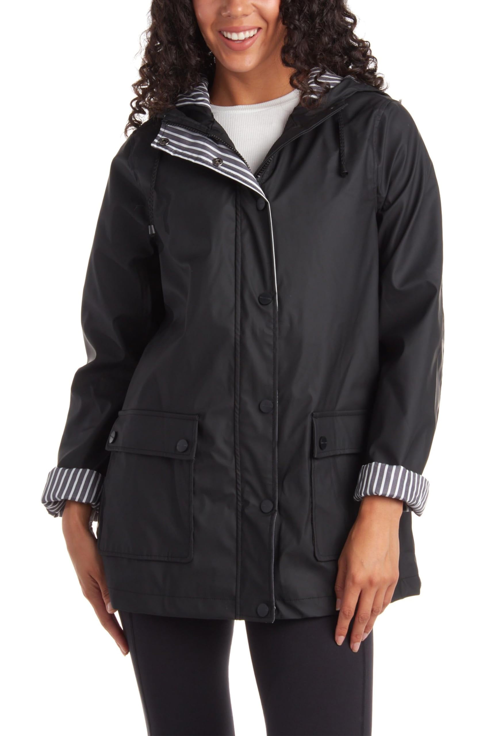 URBAN REPUBLIC Women's Rain Jacket - Lightweight Slicker Shell Water ...
