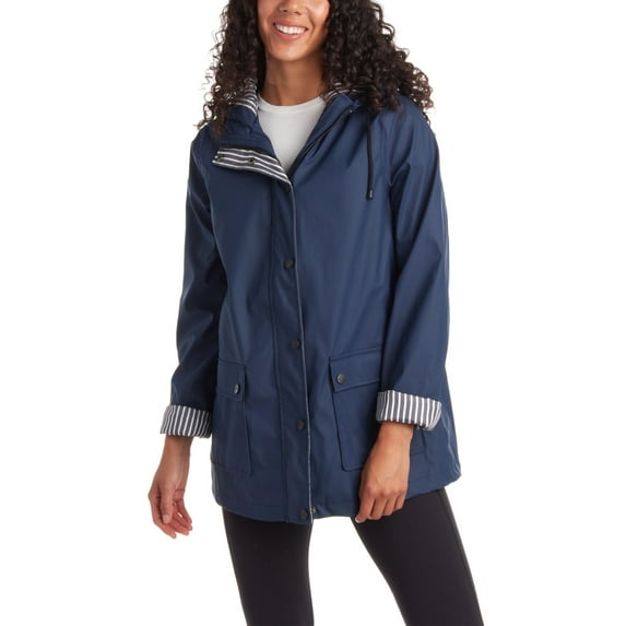 URBAN REPUBLIC Women's Rain Jacket - Lightweight Slicker Shell Water ...