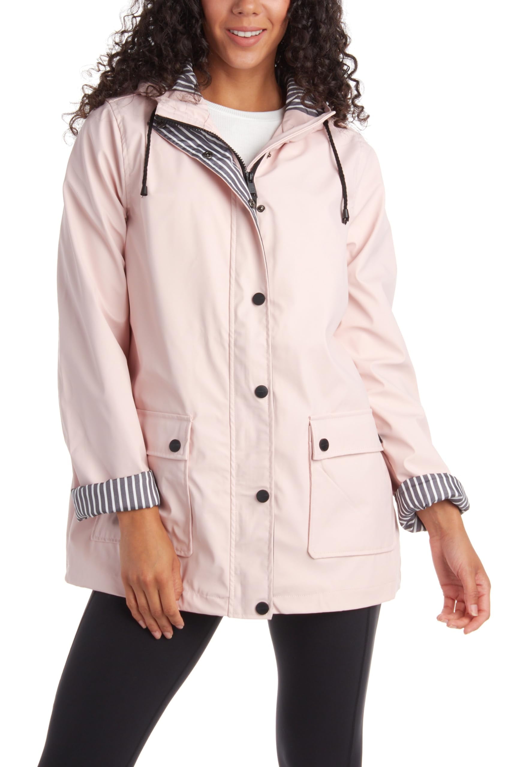 URBAN REPUBLIC Women's Rain Jacket - Lightweight Slicker Shell Water ...