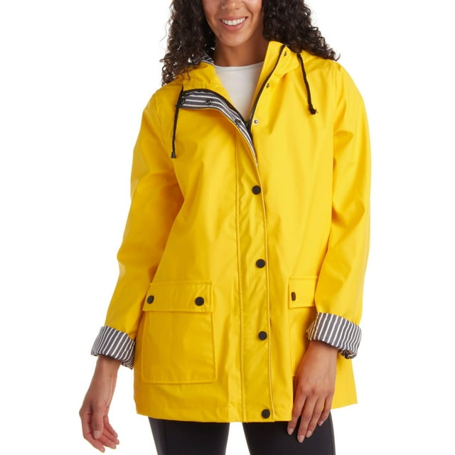 URBAN REPUBLIC Women's Rain Jacket - Lightweight Slicker Shell Water ...