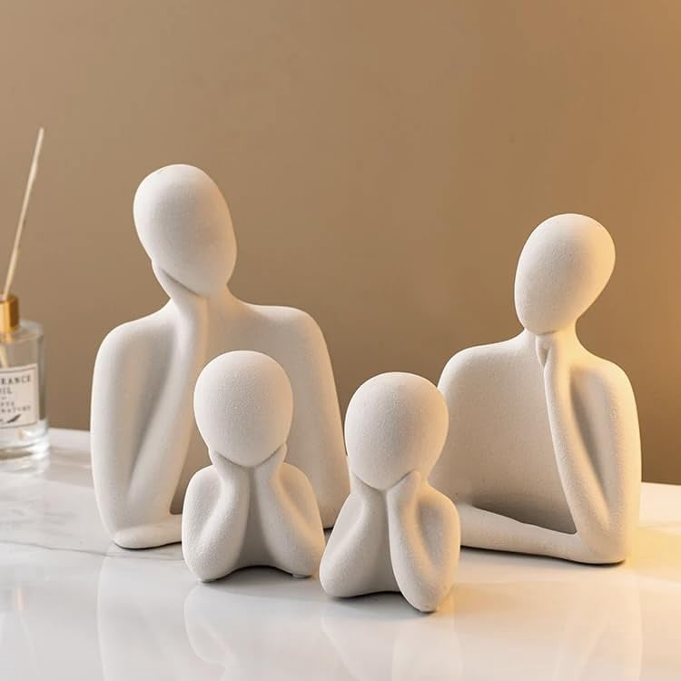 URBAN SENSE Couple Family Statue Ceramic Thinker Sculpture Home Decor ...