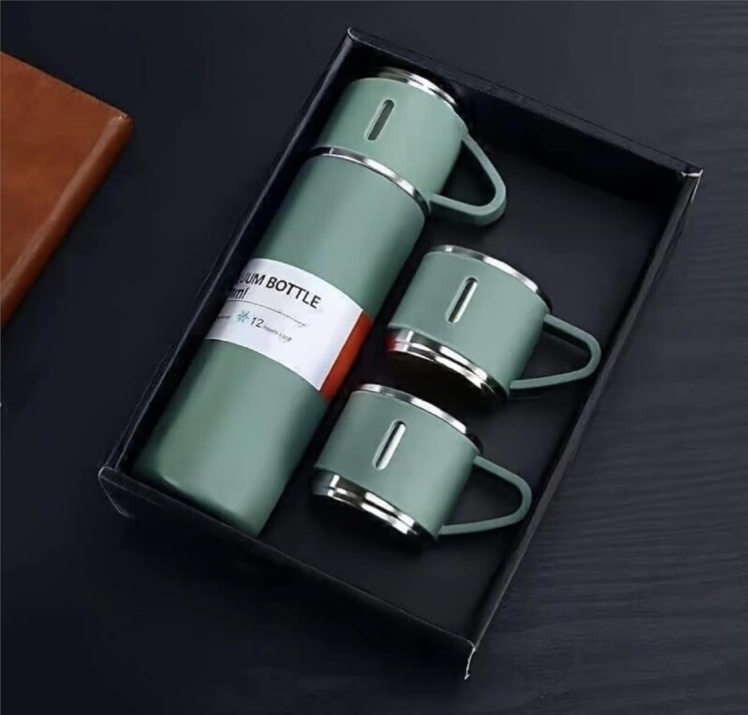 URBAN THREADS Stainless Steel Vacuum Flask Set with 2 Cups Flask Combo ...