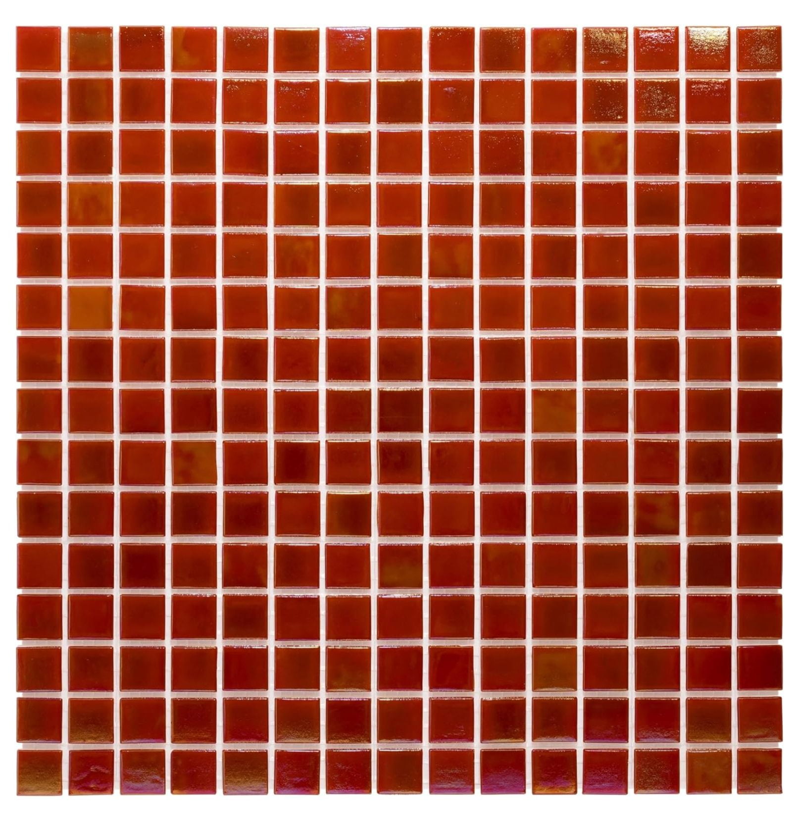 URBN Contemporary Glossy Burgundy Red Iridescent Glass Mosaic Tile for ...