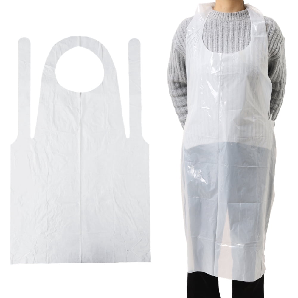URBY 100pcs Plus Size Disposable Aprons Extra Wide, Plastic Material ...