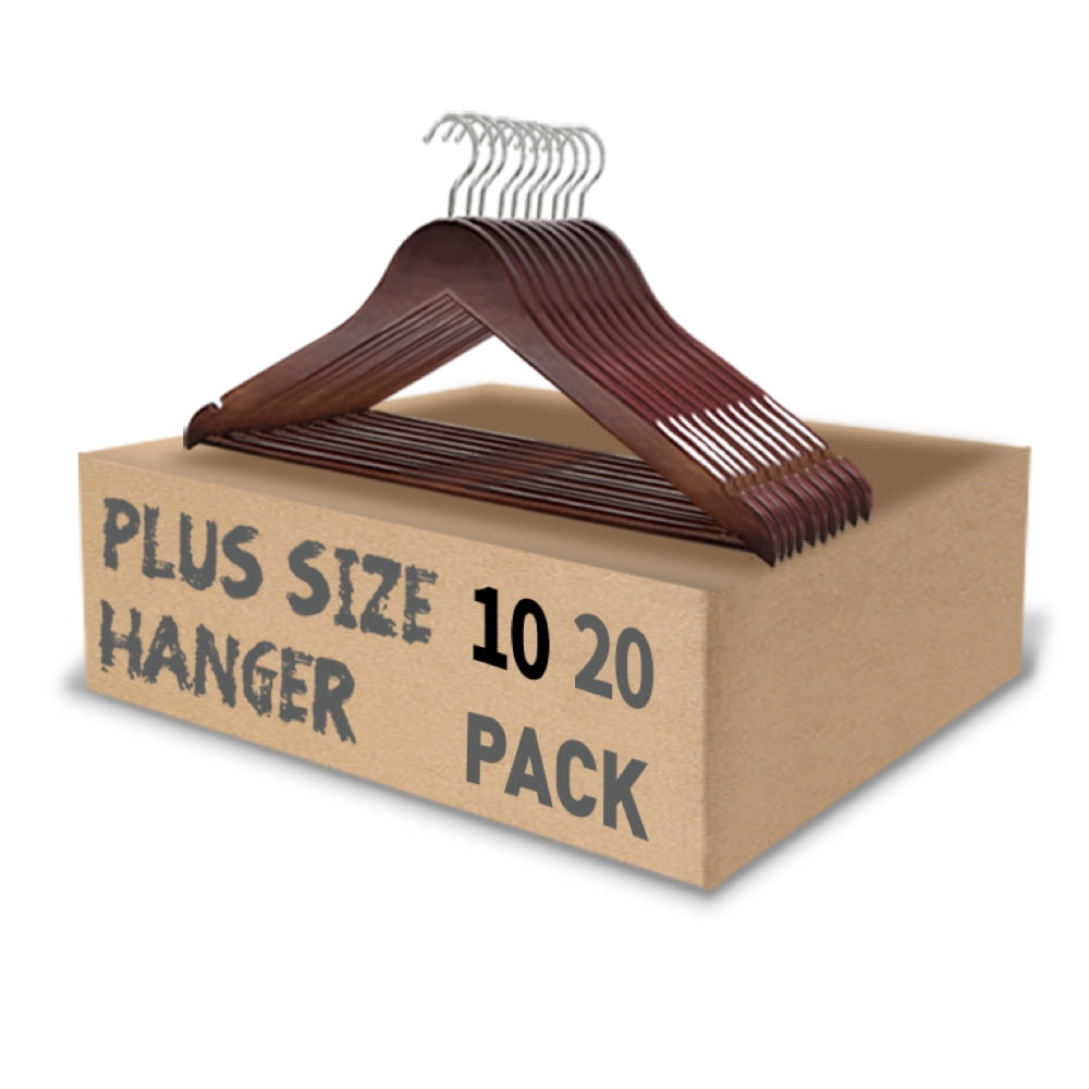 URBY 10pcs Extra Wide Wood Hangers 19 Inch for Plus Size Clothes ...