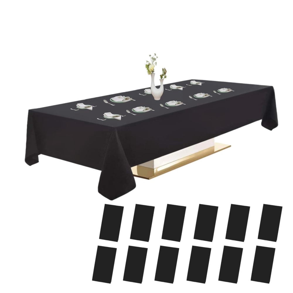 URBY 12pk Plastic Rectangle Table Cover, Individually Packed Disposable ...