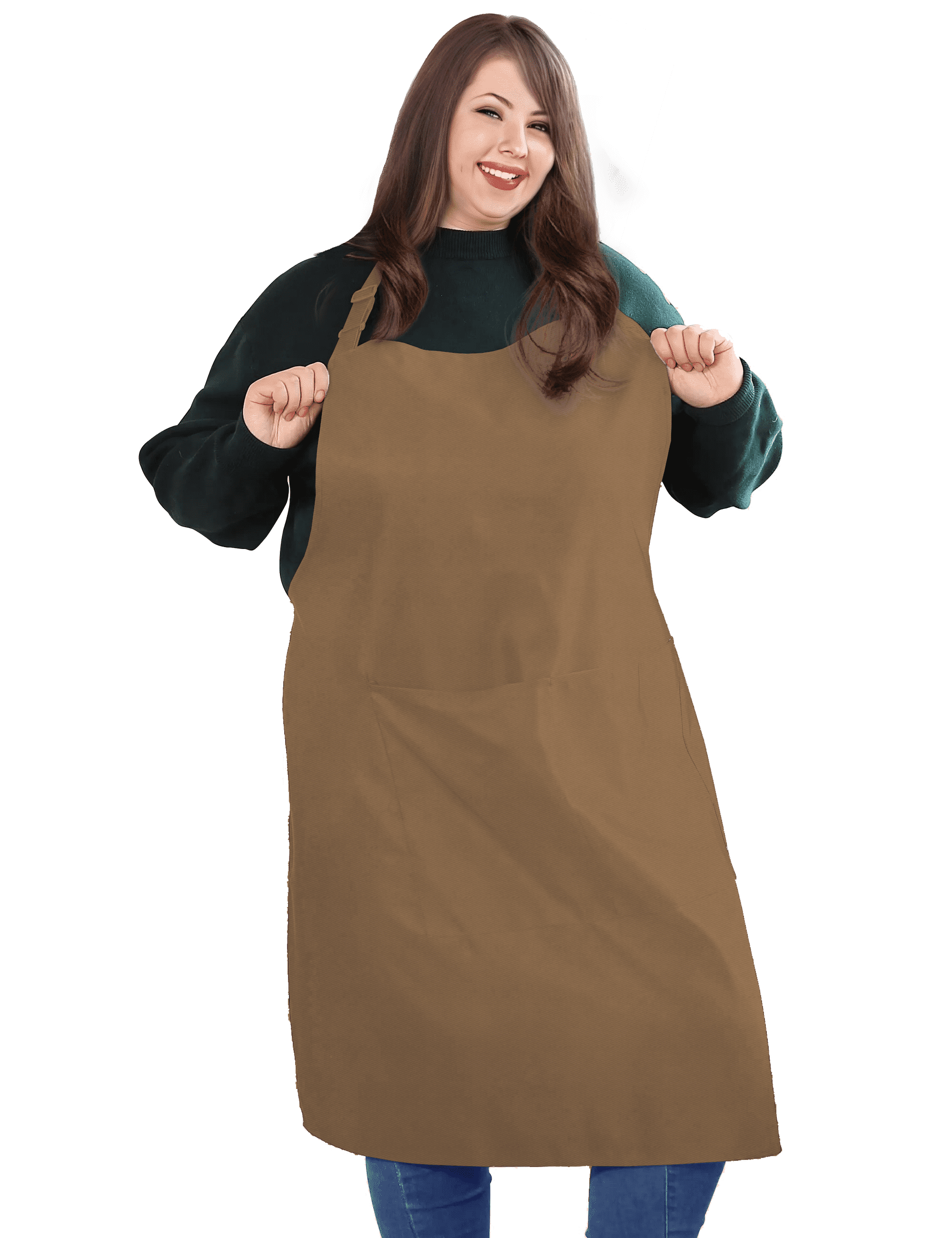 URBY 1pc Plus Size Apron with Pockets Extra Wide for Kitchen Cooking ...