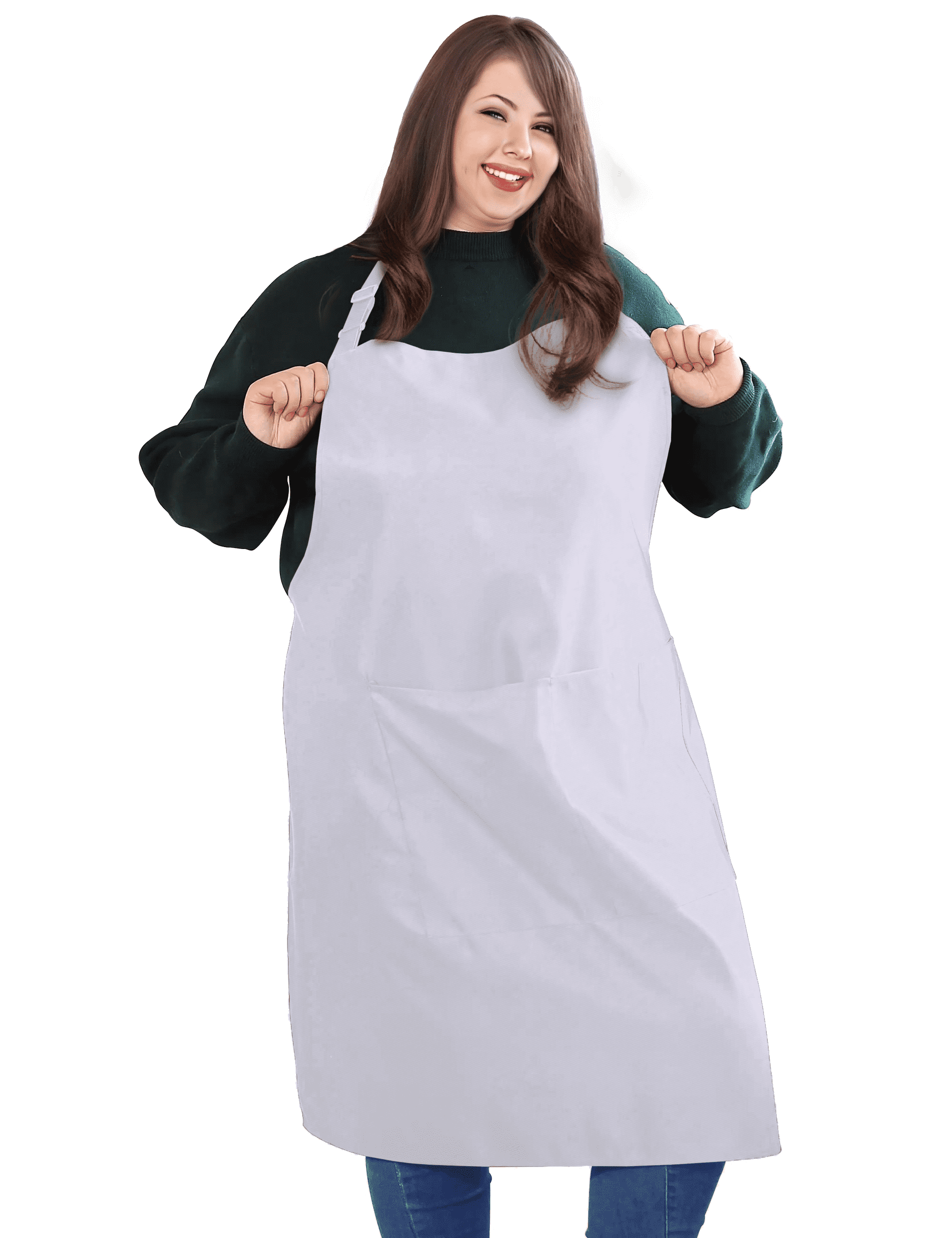 URBY 1pc Plus Size Apron with Pockets Extra Wide for Kitchen Cooking ...