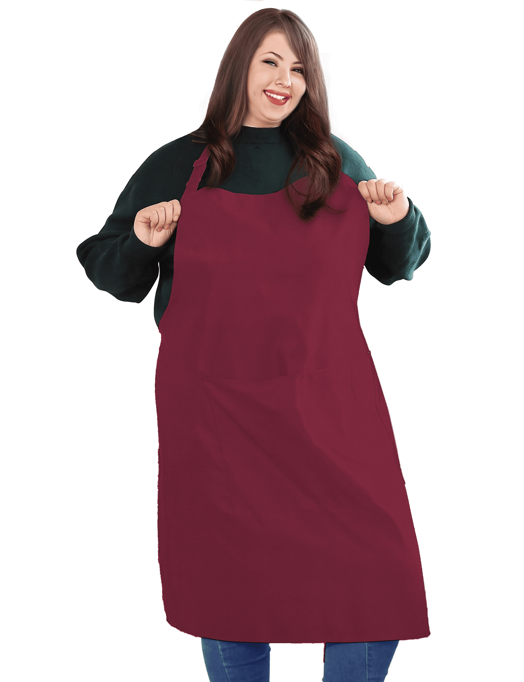 URBY 1pc Plus Size Apron with Pockets Extra Wide for Kitchen Cooking ...