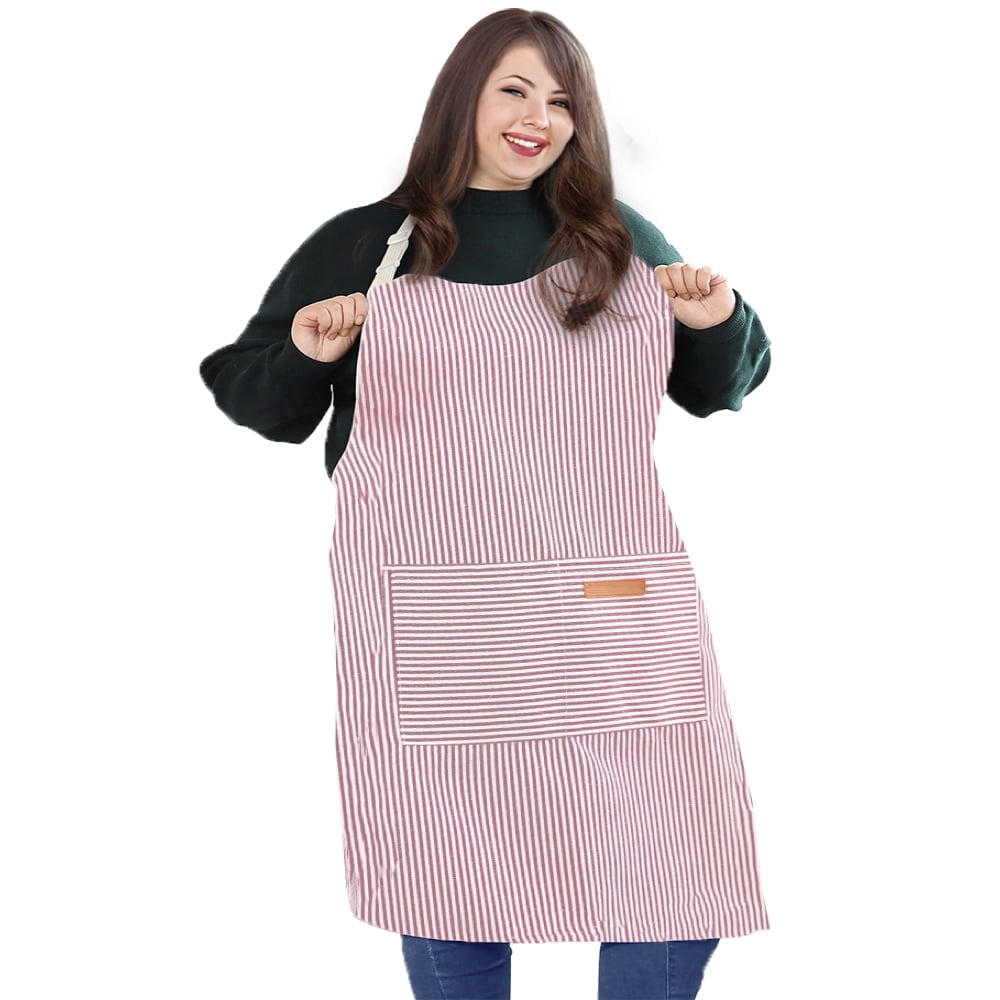 URBY 1pc Plus Size Strip Apron Extra Wide for Kitchen Cooking, Red ...