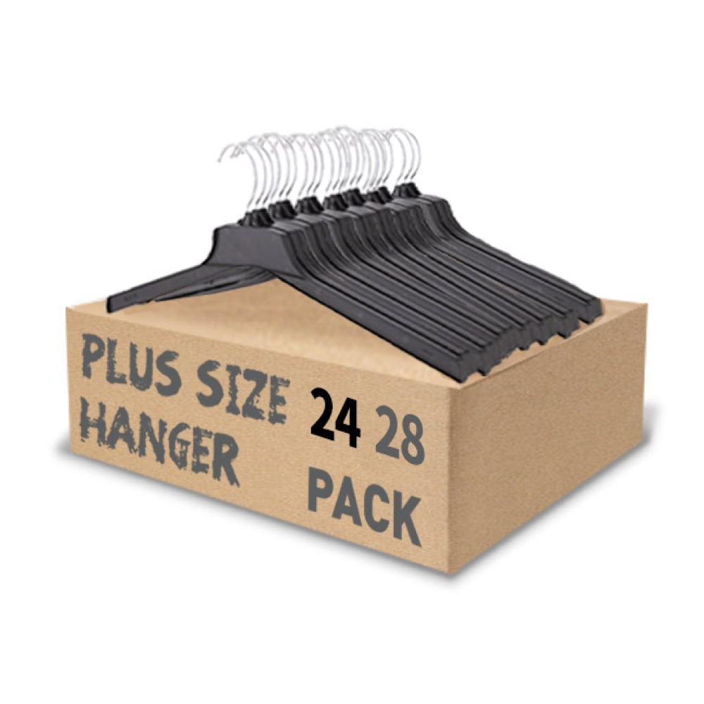 URBY 24pcs Extra Wide Plastic Hangers 19 Inch for Plus Size Clothes ...