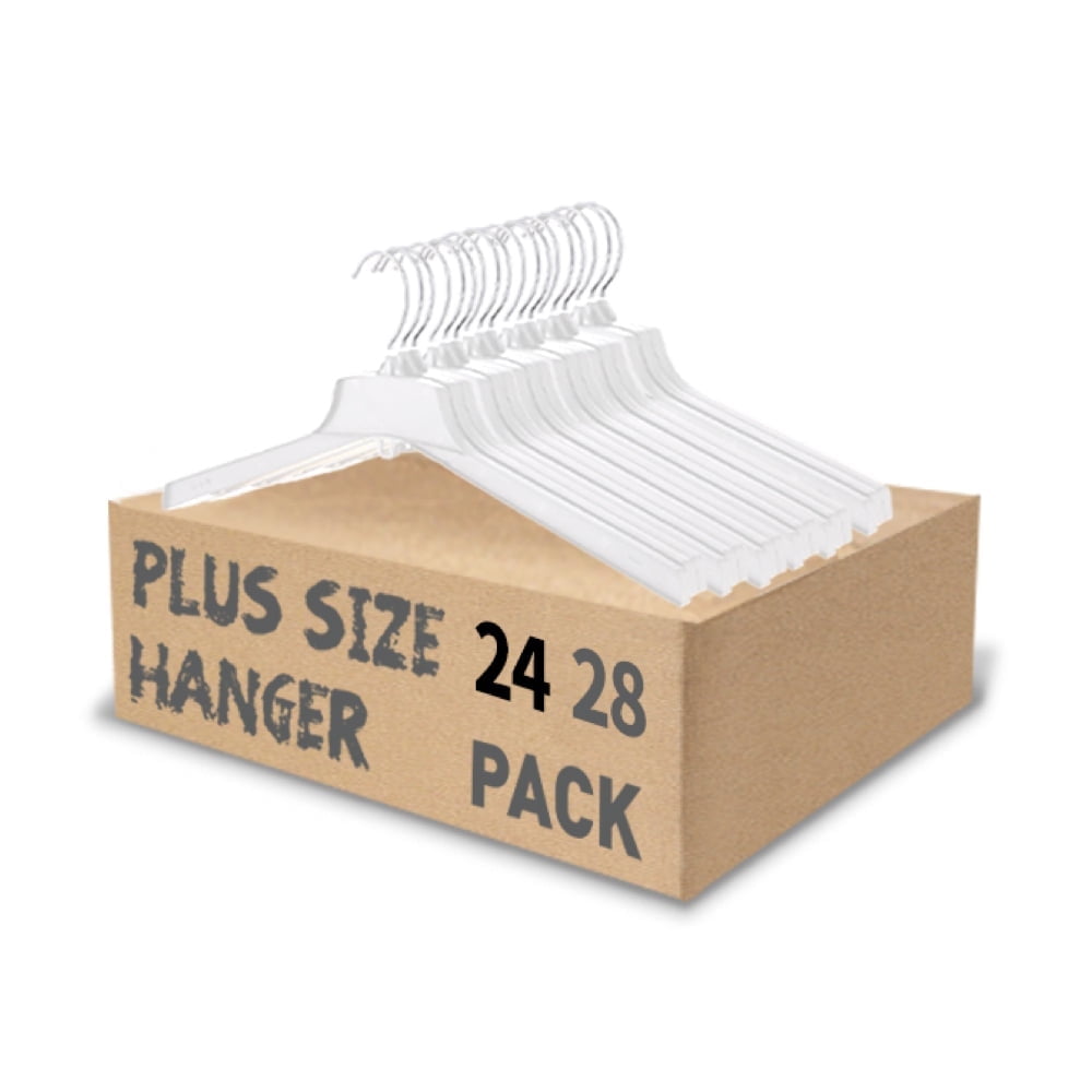 URBY 24pcs Extra Wide Plastic Hangers 19 Inch for Plus Size Clothes ...