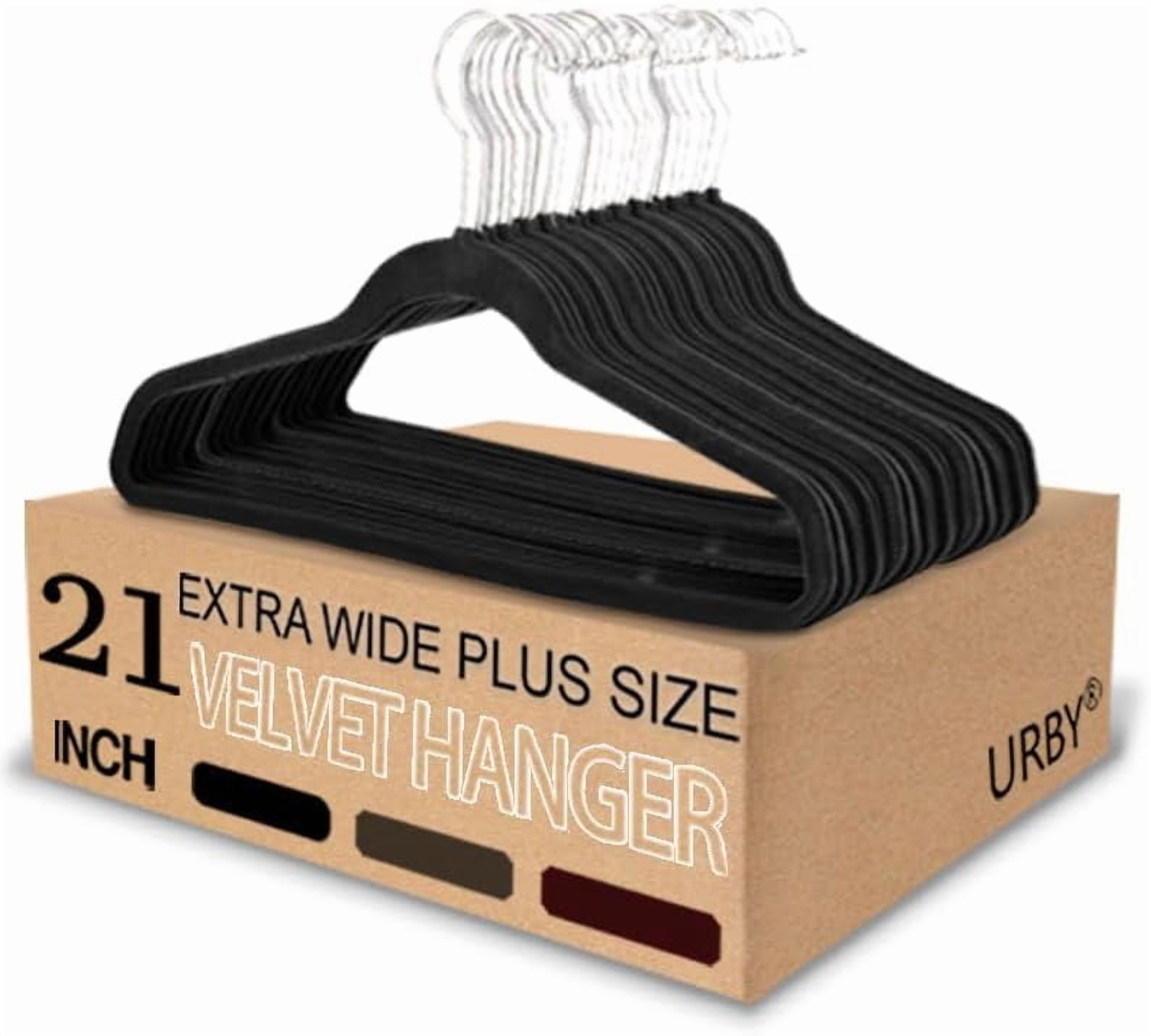URBY 24pcs Extra Wide Velvet Hangers 21 Inch for Plus Size Clothes ...