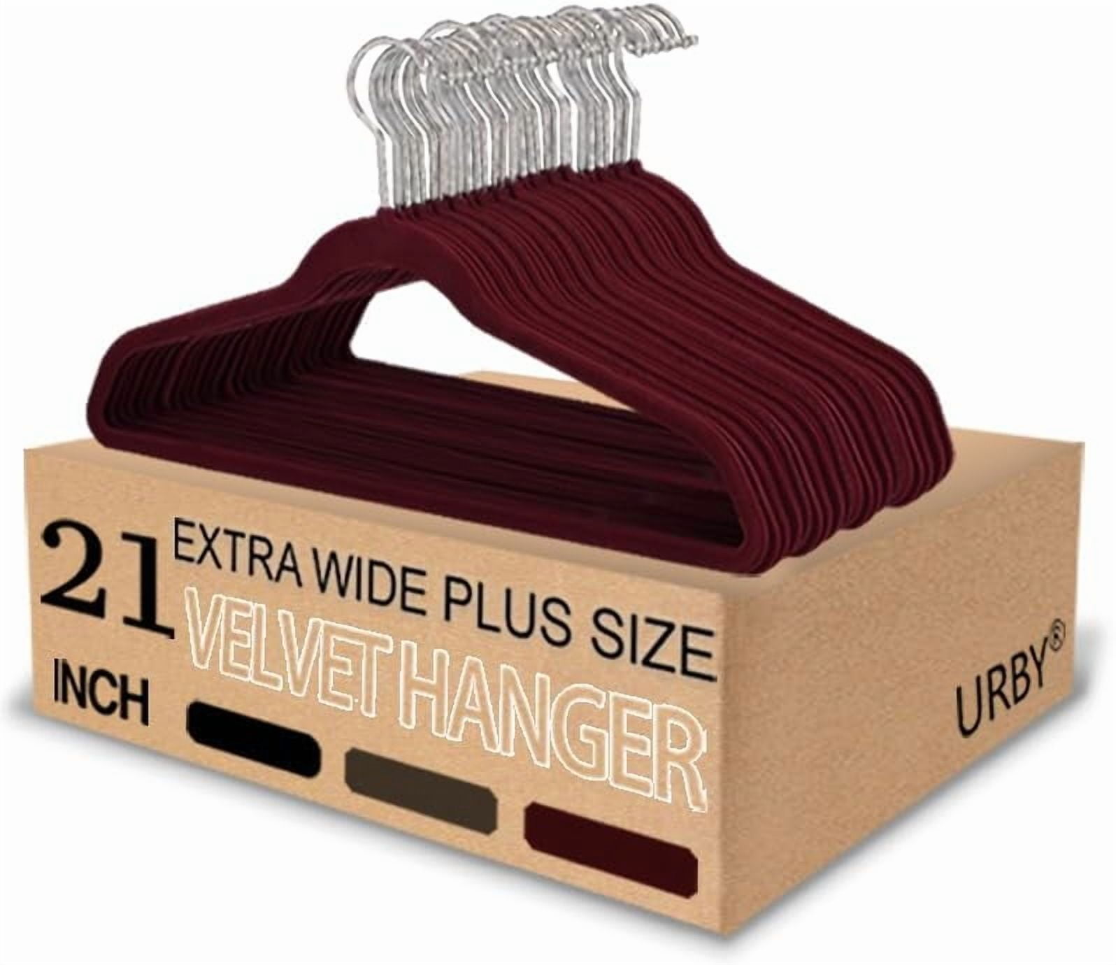URBY 24pcs Extra Wide Velvet Hangers 21 Inch for Plus Size Clothes ...