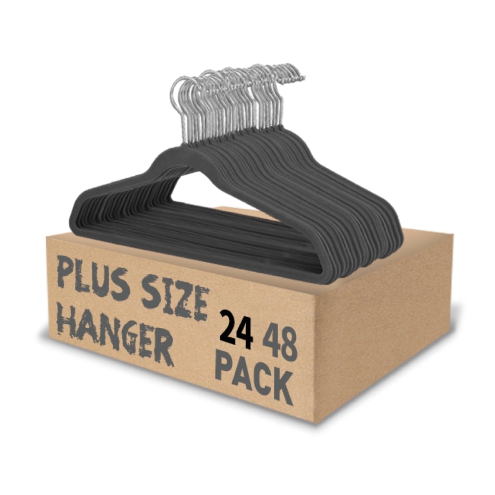 URBY 24pcs Extra Wide Velvet Hangers 21 Inch for Plus Size Clothes ...