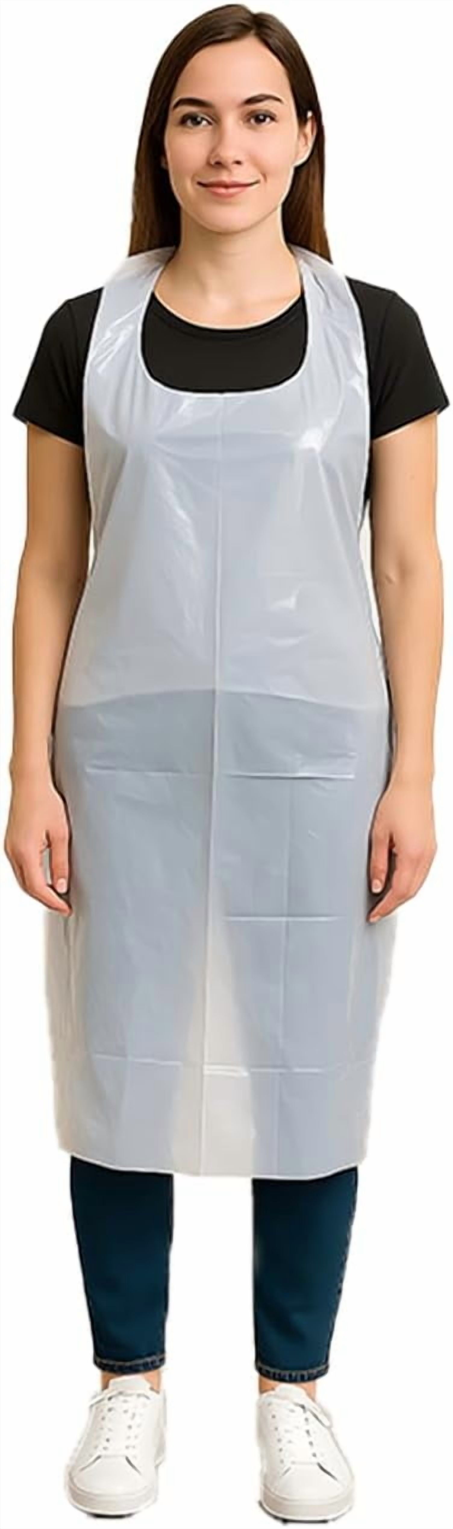 URBY 40pcs Plus Size Disposable Aprons Extra Wide, Plastic Material ...