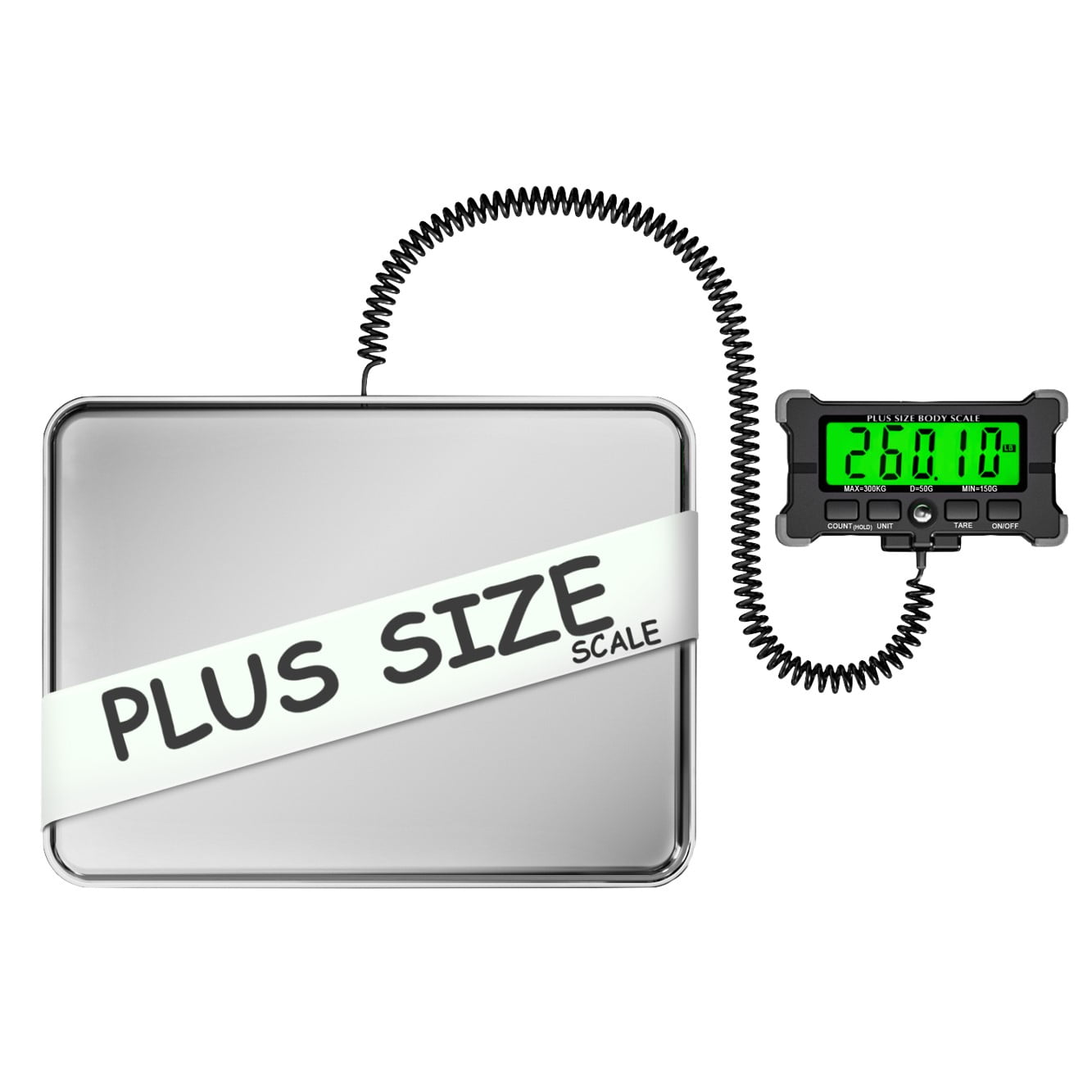 Urby Extra Wide Body Weight Scale, 660lb Capacity, External Wall-Mount ...