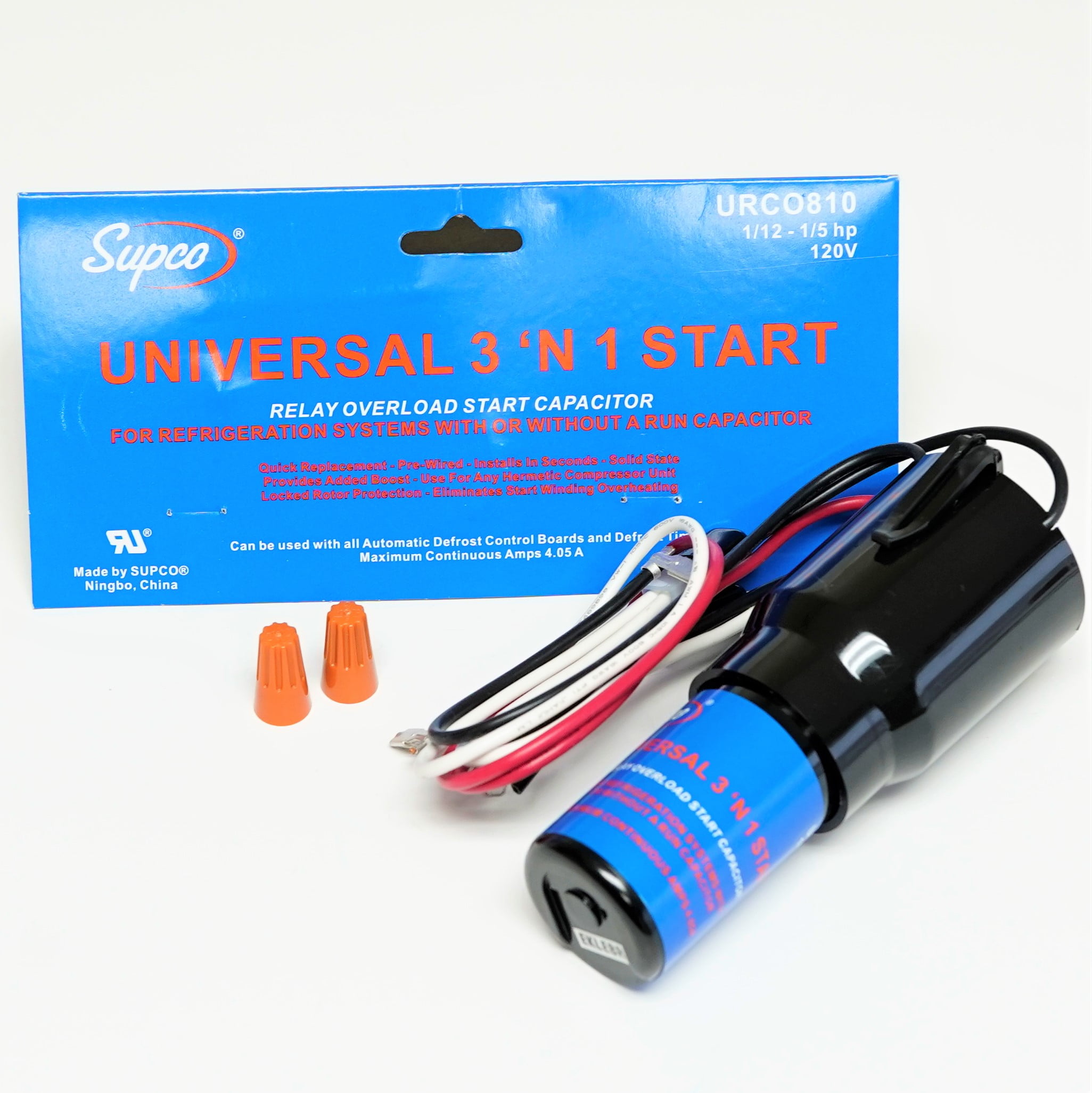 URCO810 SUPCO Refrigerator Relay Overload Start Run Capacitor 3-n-1 1/ ...