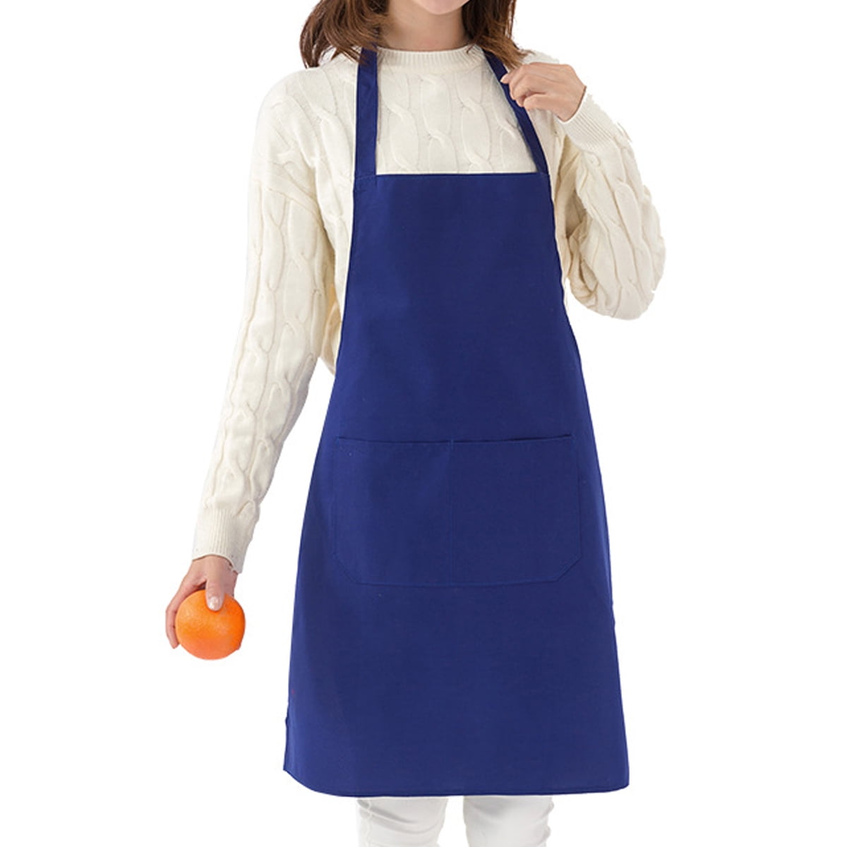 URED Adjustable Bib Aprons For Women With Pockets Black Chef Apron ...