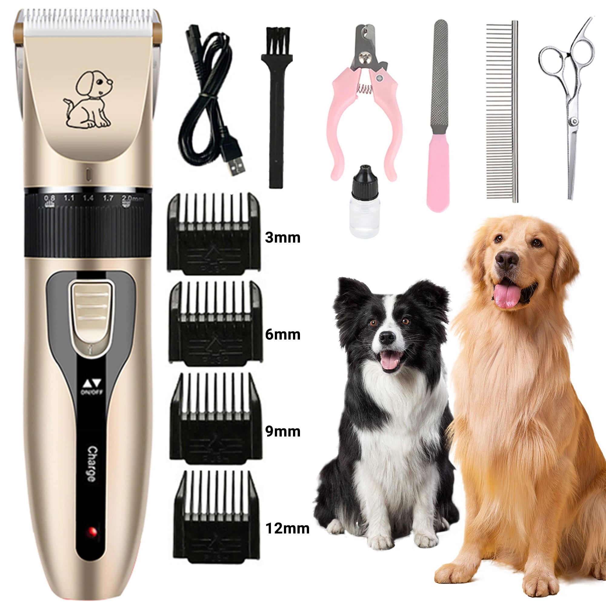 URESHIIEN Dog Clippers, Silent Wireless Pet Grooming Trimming Machine ...