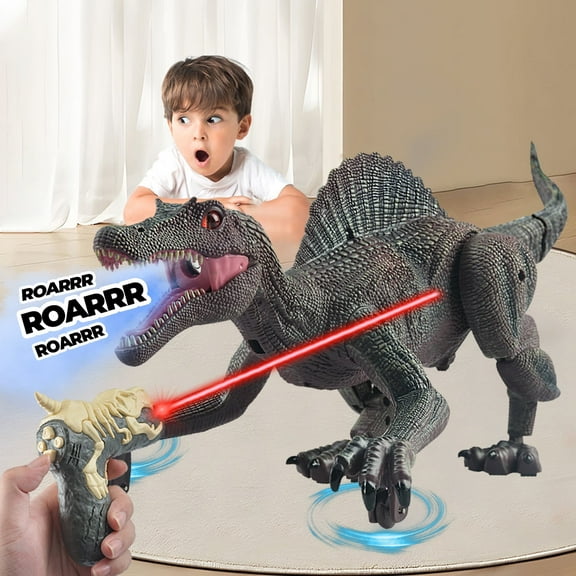 HANMUN Robot Dinosaur Toy for Kids 3-8+, T rex with Light & Roaring ...