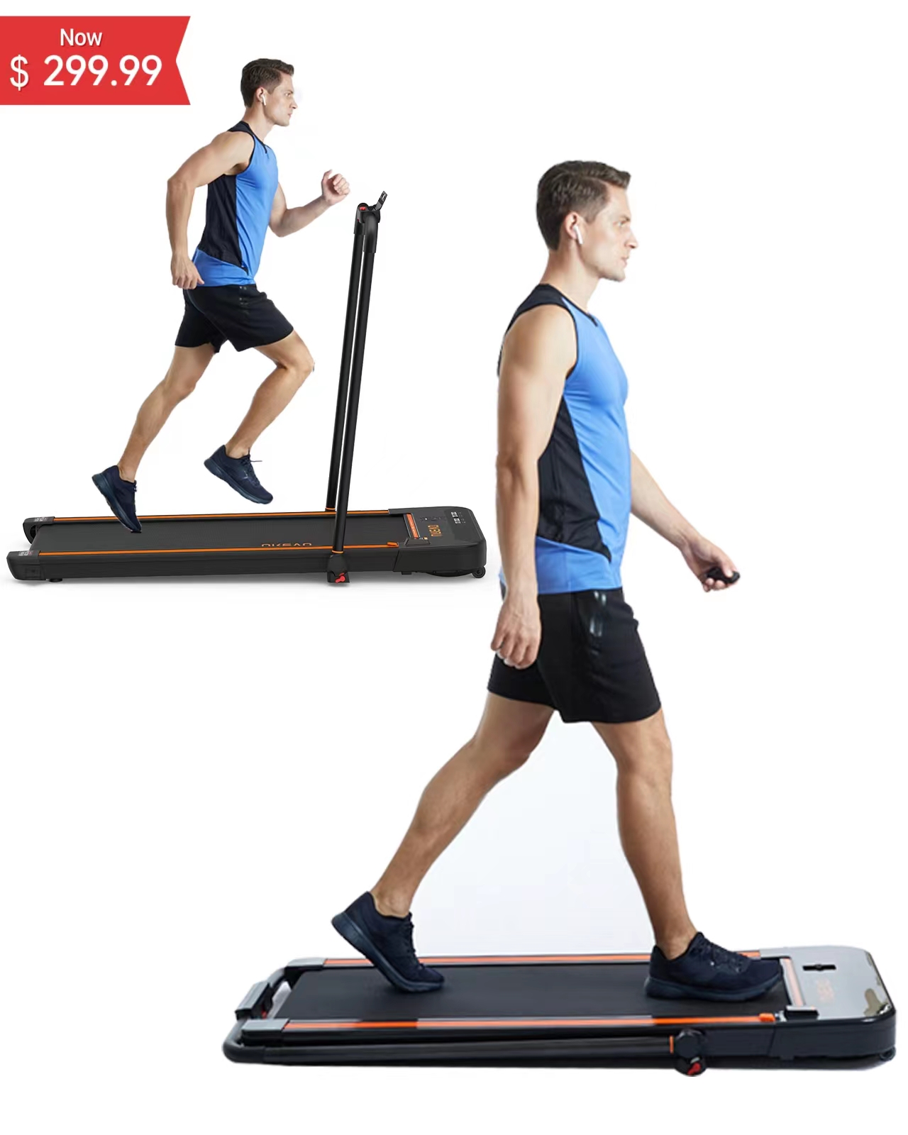 WalkingPad C2 Under Desk Portable Treadmill Double Folding for Storage with Smart Walk Sensors ...