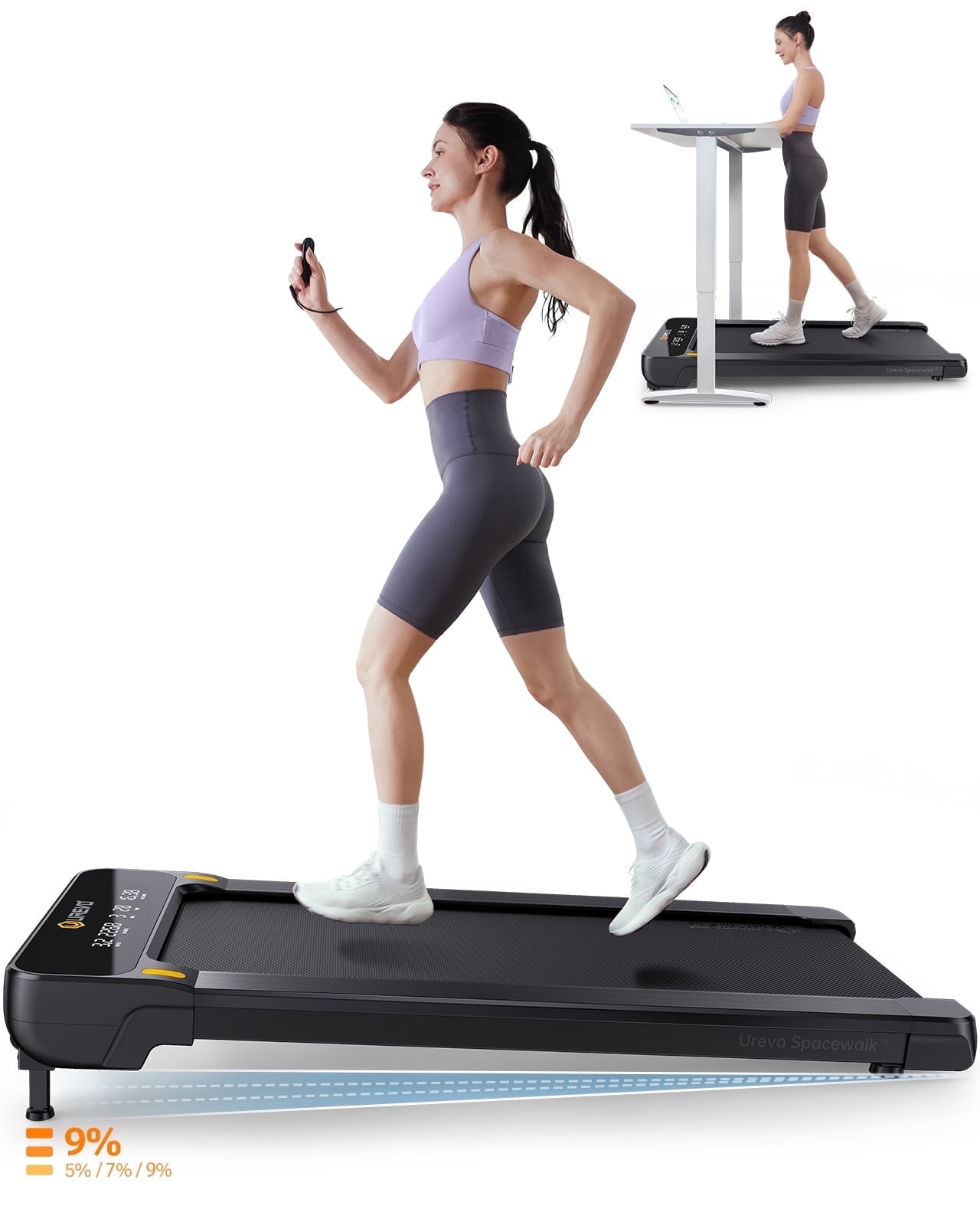 UREVO Auto Incline Treadmill, 2.5 HP Running for Good Apartments with ...