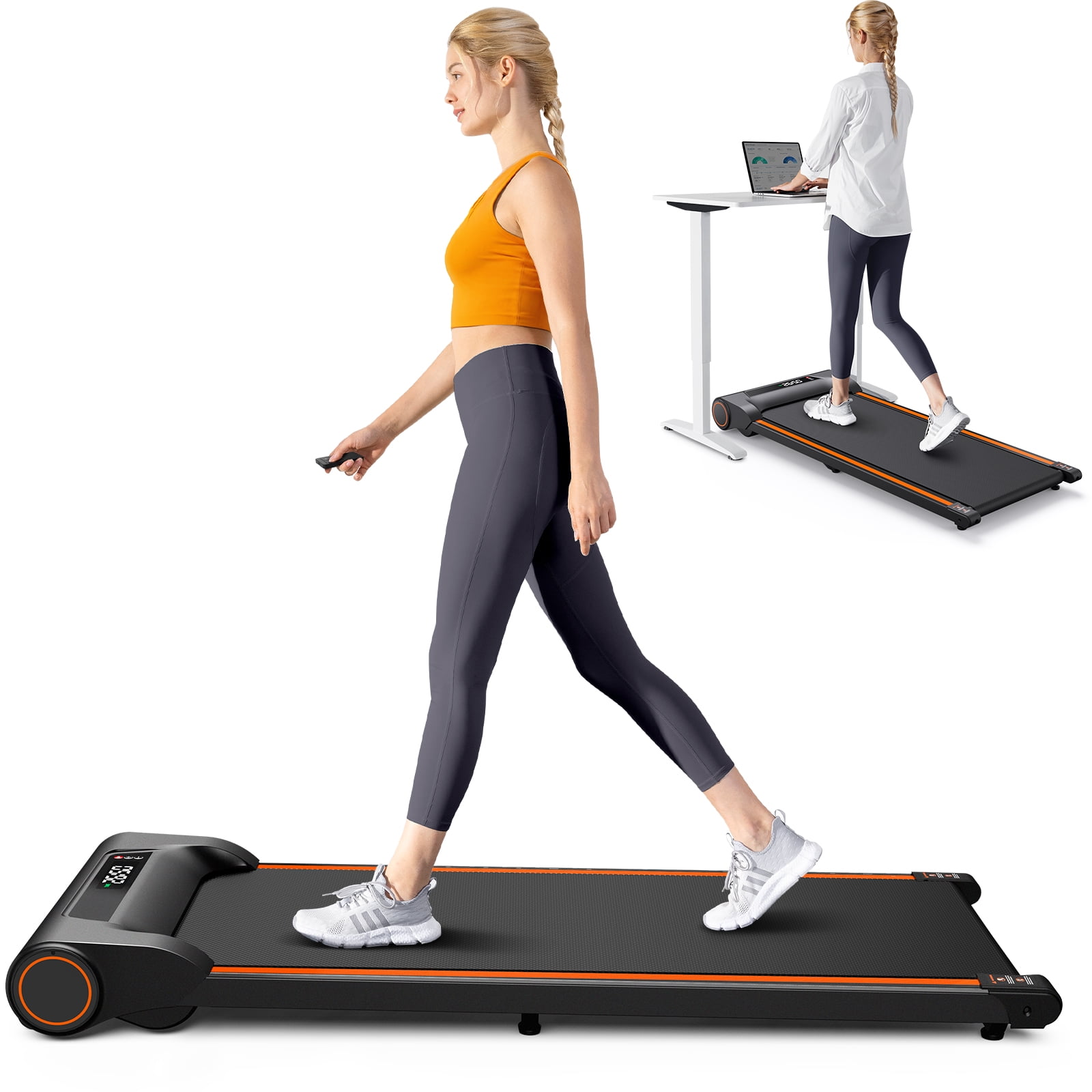 UREVO Walking Pad, Under Desk Treadmill with Remote Control, 0.6-4 mph ...