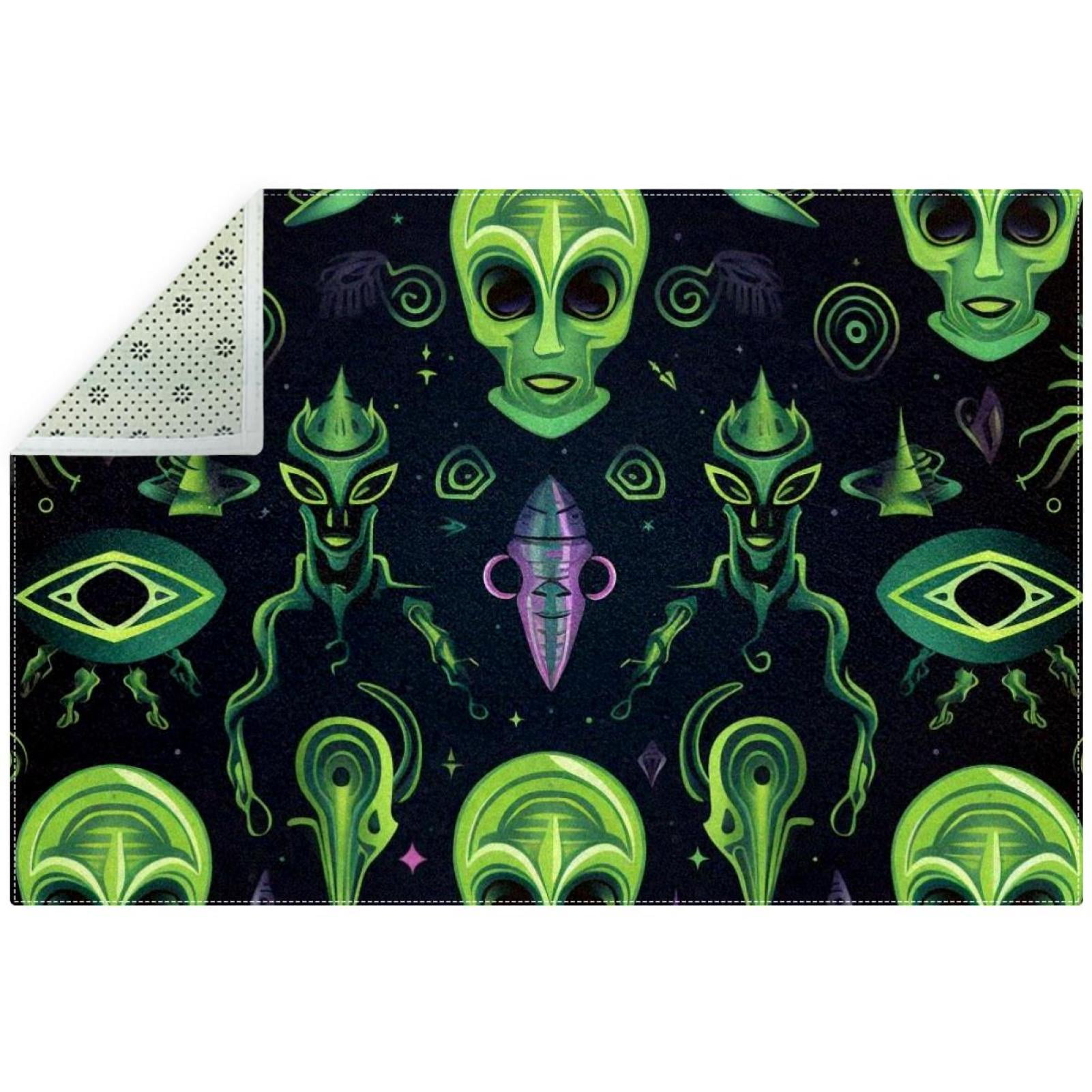 Alien Modern Polyester Area Rug 5x7 Gray Geometric Pattern Indoor ...
