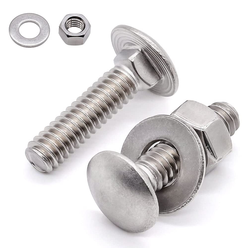 URIJDAS-5/16-18 x 1-1/2 Inch Carriage Bolt Kit, 304 Stainless Steel (18 ...