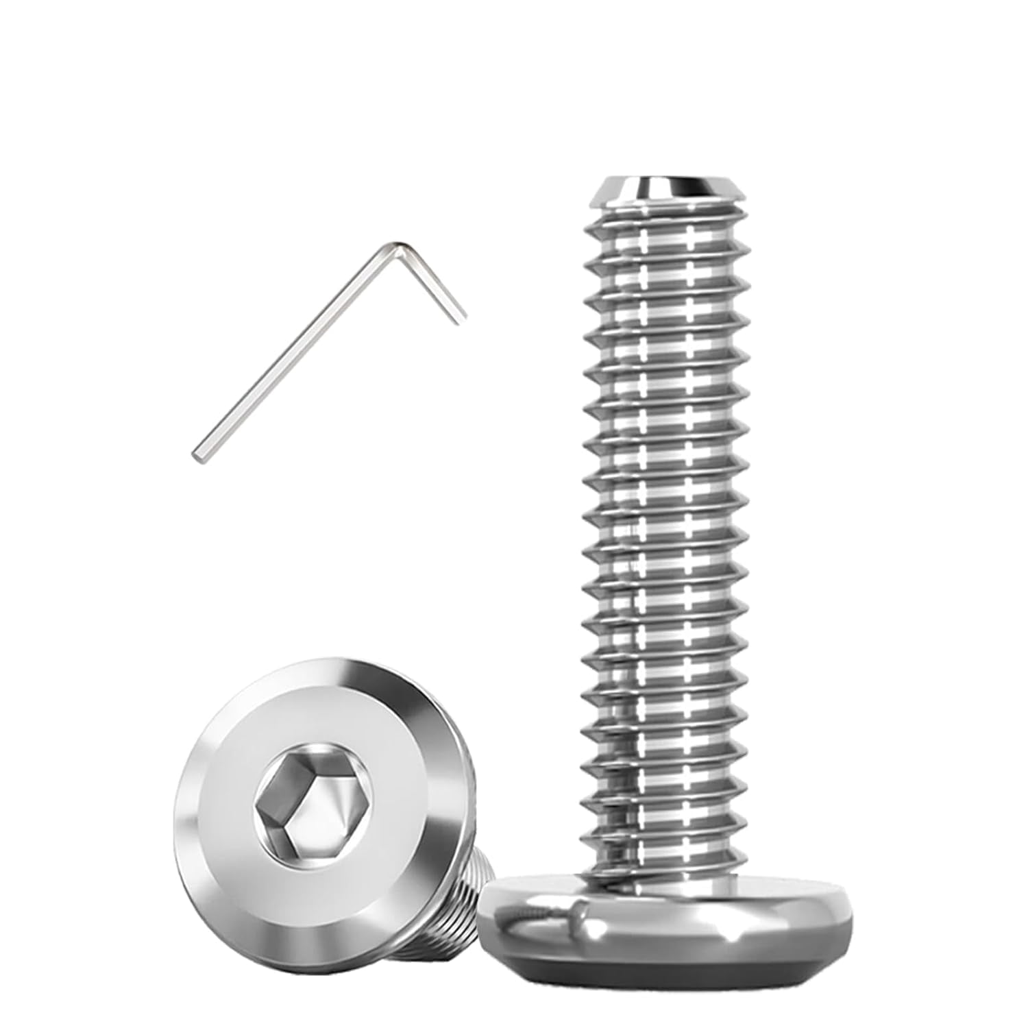 URIJDAS-Metuja M6-1.0 x 25mm,50-Pack Silver Flat Head Hex Socket Cap ...