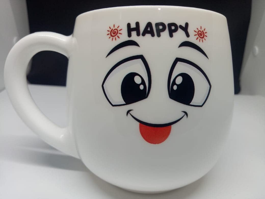URM Melamine Unbreakable Happy Emoji Smiley Coffee Mug Tea Cup with ...