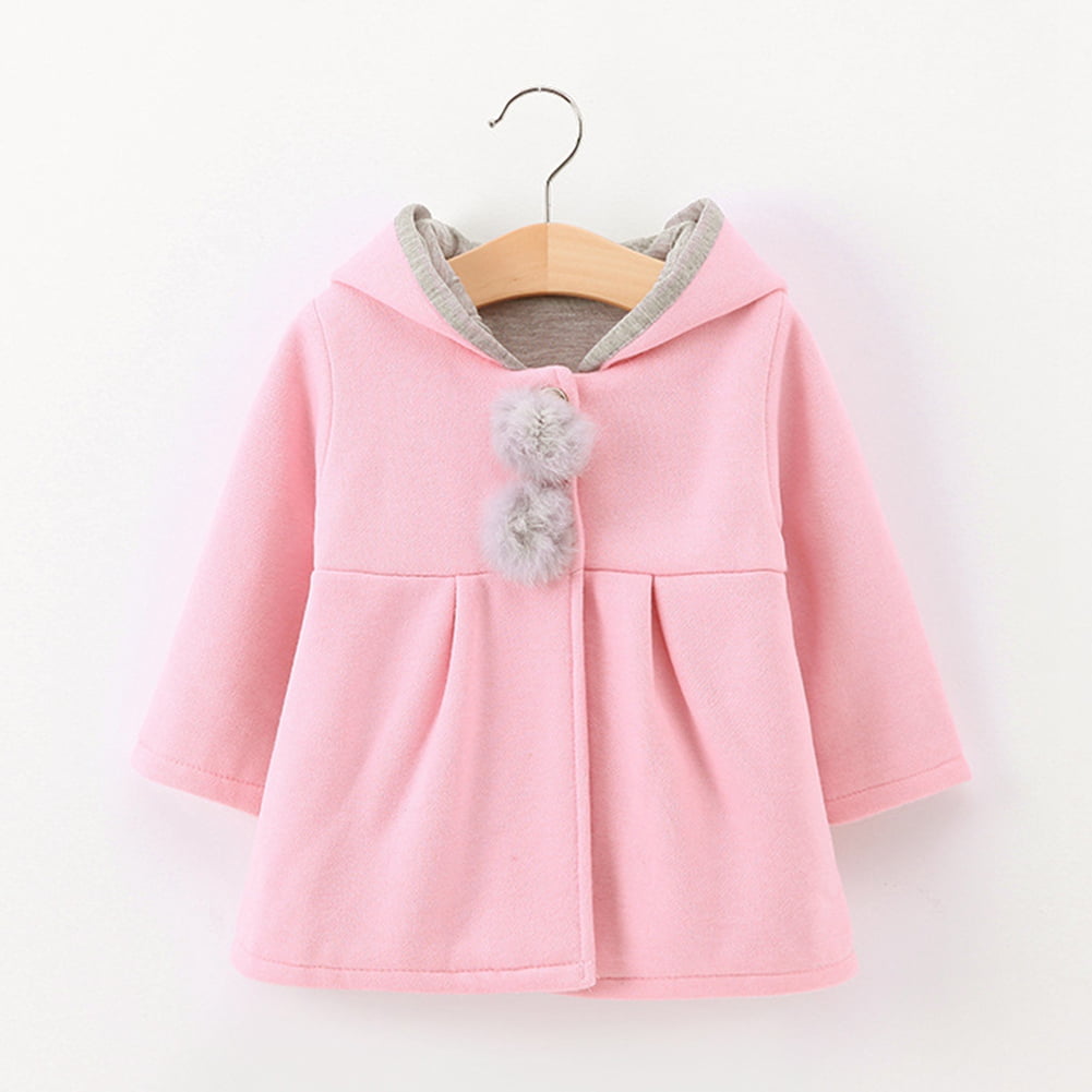 URMAGIC 1-6T Baby Girls Rabbit Ear Hooded Cloak Coat Fall Winter Outerwear - Walmart.com