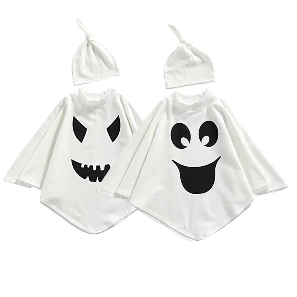 URMAGIC 1-6T Toddler Baby Girl Boy Halloween Ghost Costume Hooded Poncho Cape Cloak Hat Cosplay ...