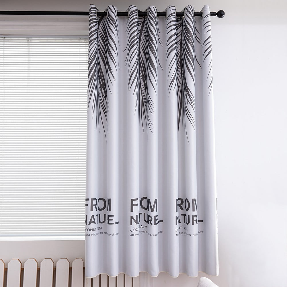 URMAGIC 1 Panel/39"x79" Banana Leaf Printed 95%Blackout Window Curtain ...