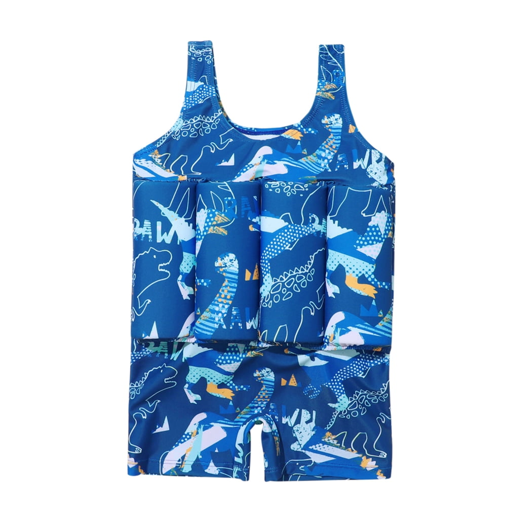URMAGIC 2-6Y Kid Boy Girl Cute Dinosaur One Piece Float Suit Swimsuit Rashguard Buoyancy Bathing ...