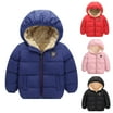 URMAGIC Toddler Little Girl Boy Winter Hooded Coat Fleece Lined Down Jacket for 2-6T Kids ...