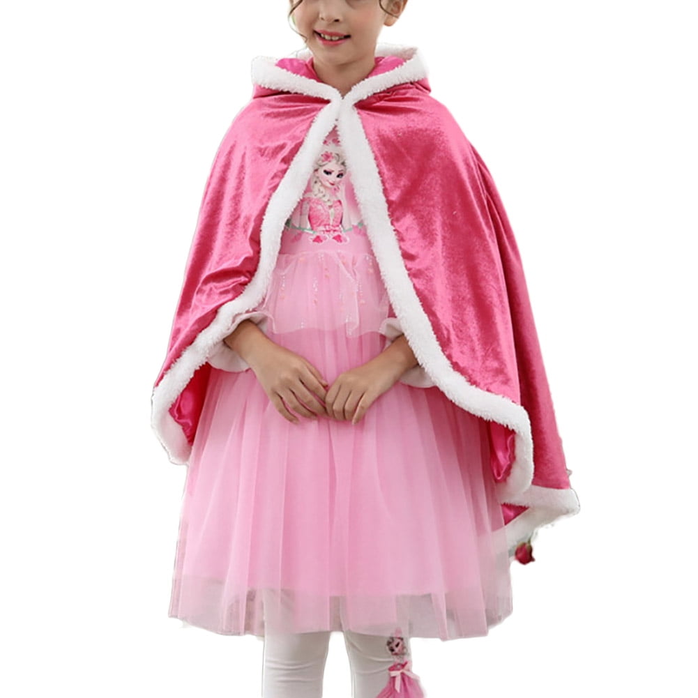 URMAGIC 2-9Y Toddler Little Girls Christmas Hooded Cape Dress Up ...