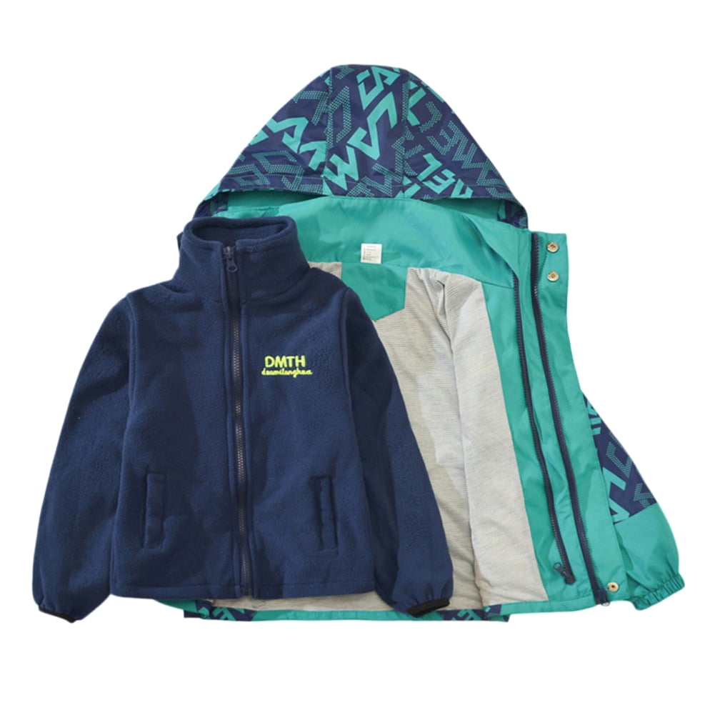 URMAGIC 3-13Y Child Boys Fleece Jacket Windbreaker 2-in-1 Fashion ...