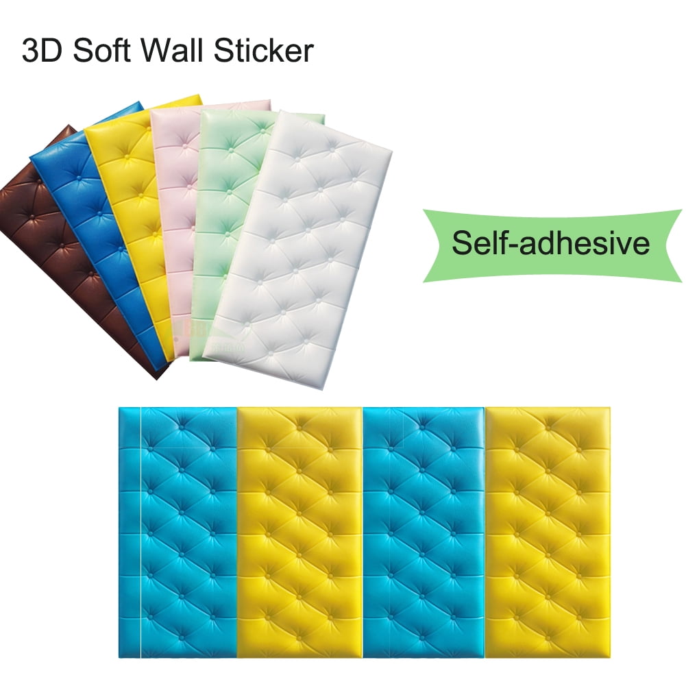 URMAGIC 3D Self-adhesive Leather Wall Stickers Soft Thicken Anti ...