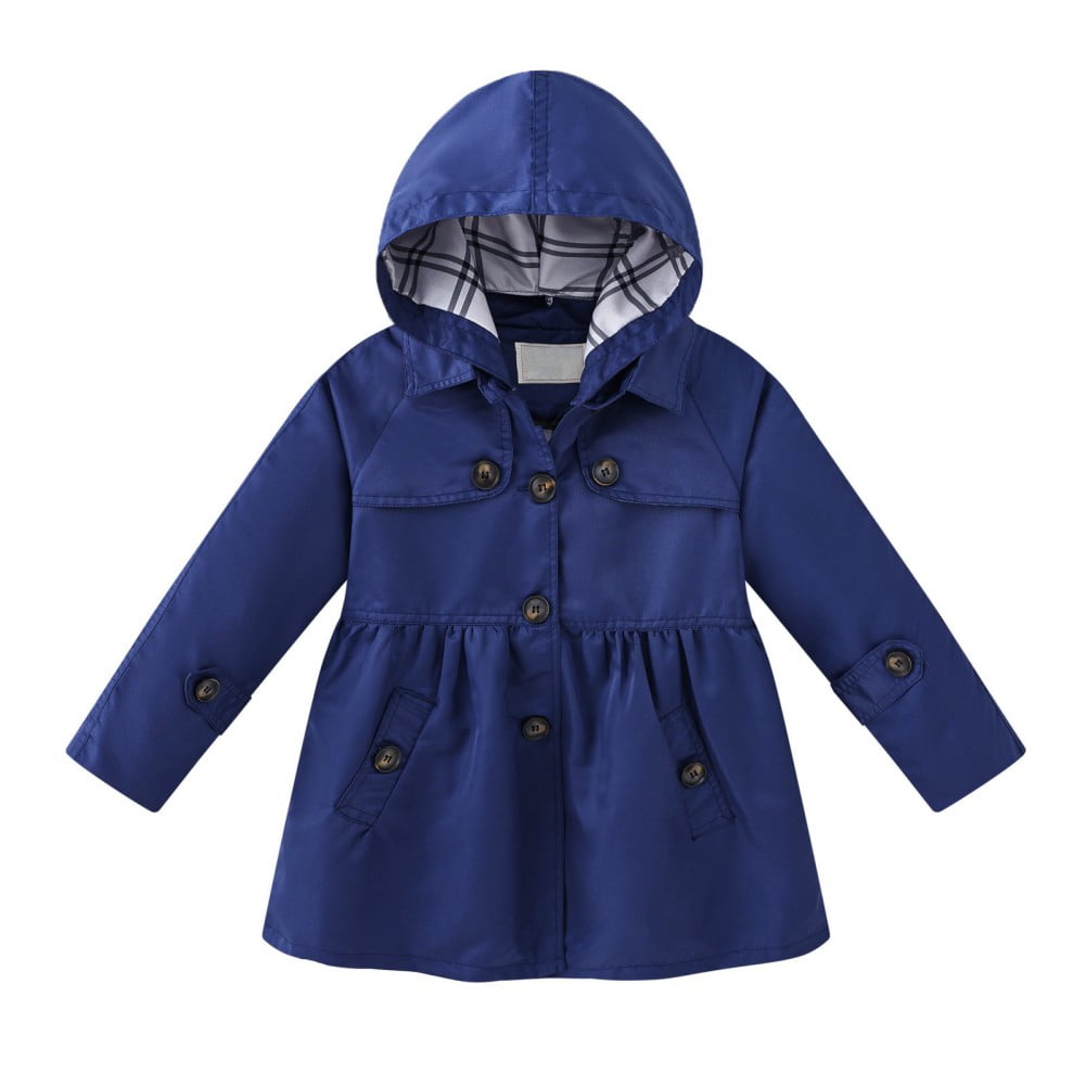 URMAGIC 5-13Y Child Girls Waisted Windbreaker Trenchcoat with ...