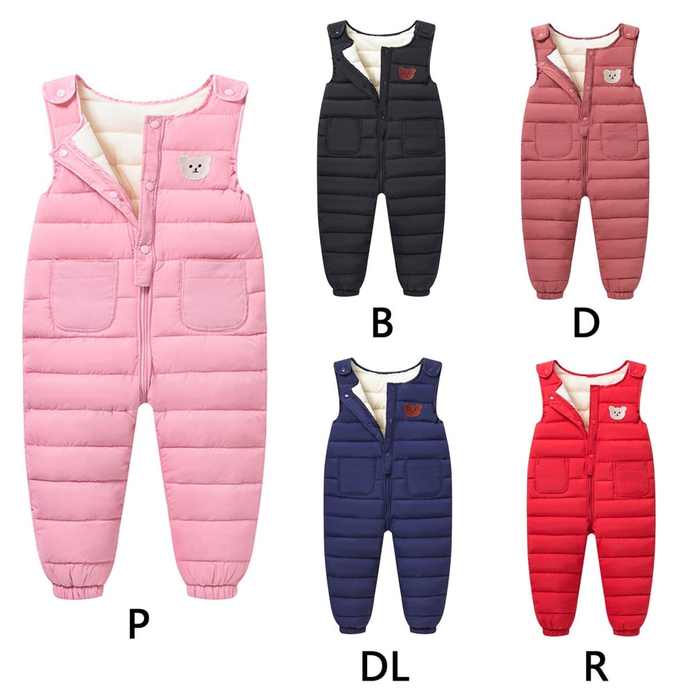 URMAGIC Baby Boy Girl Snowsuit Winter Warm Jumpsuit Clothes Toddler Snow Pants Sleeveless ...
