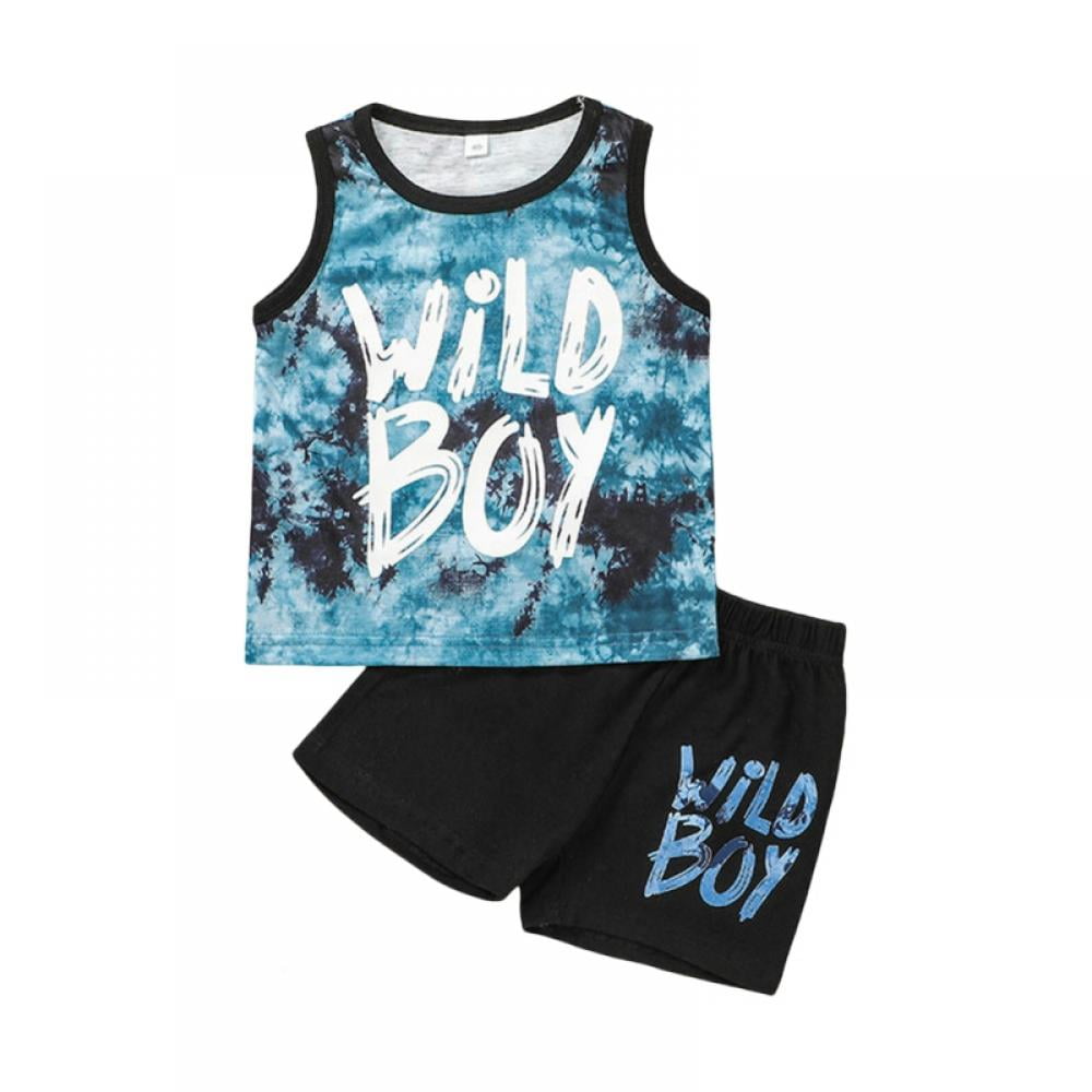 URMAGIC Baby Boy Short Set Tank Top+Shorts Letter Print Tee Kids ...
