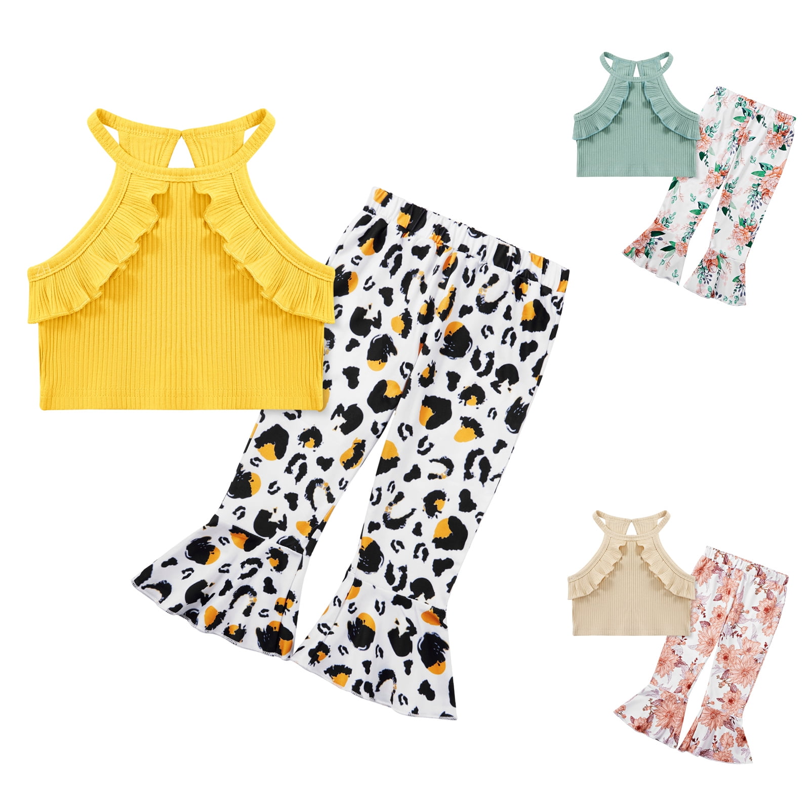 URMAGIC Baby Girl Clothes 1st Birthday Outfit Set Bell Bottom Pant ...