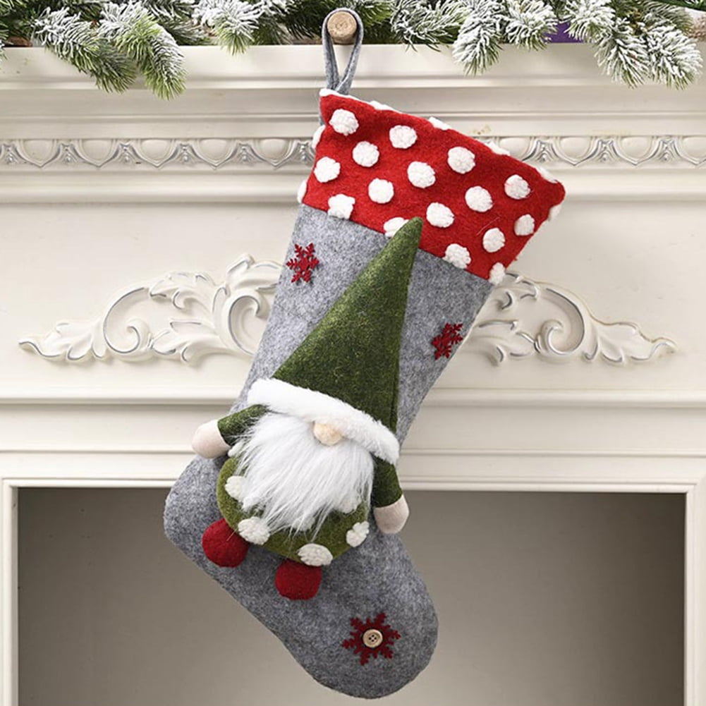 URMAGIC Christmas Stocking 1 Pack,18 Inch 3D Gnomes Santa Christmas ...