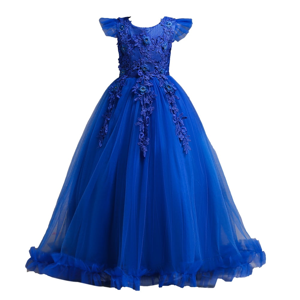 Urmagic Flower Girls Maxi Dress Bridesmaid Wedding Pageant Party