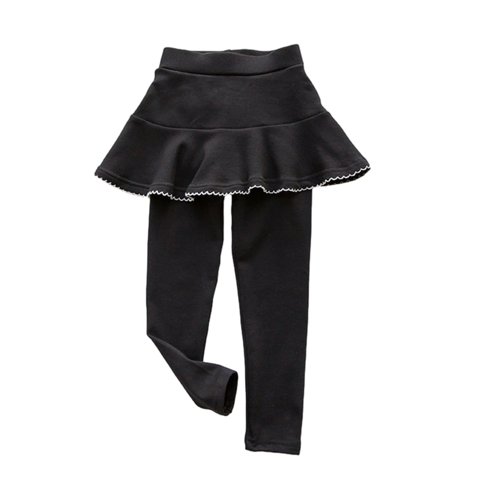 URMAGIC Girl Leggings with Ruffle Skirt Pants Little Kids Skinny ...
